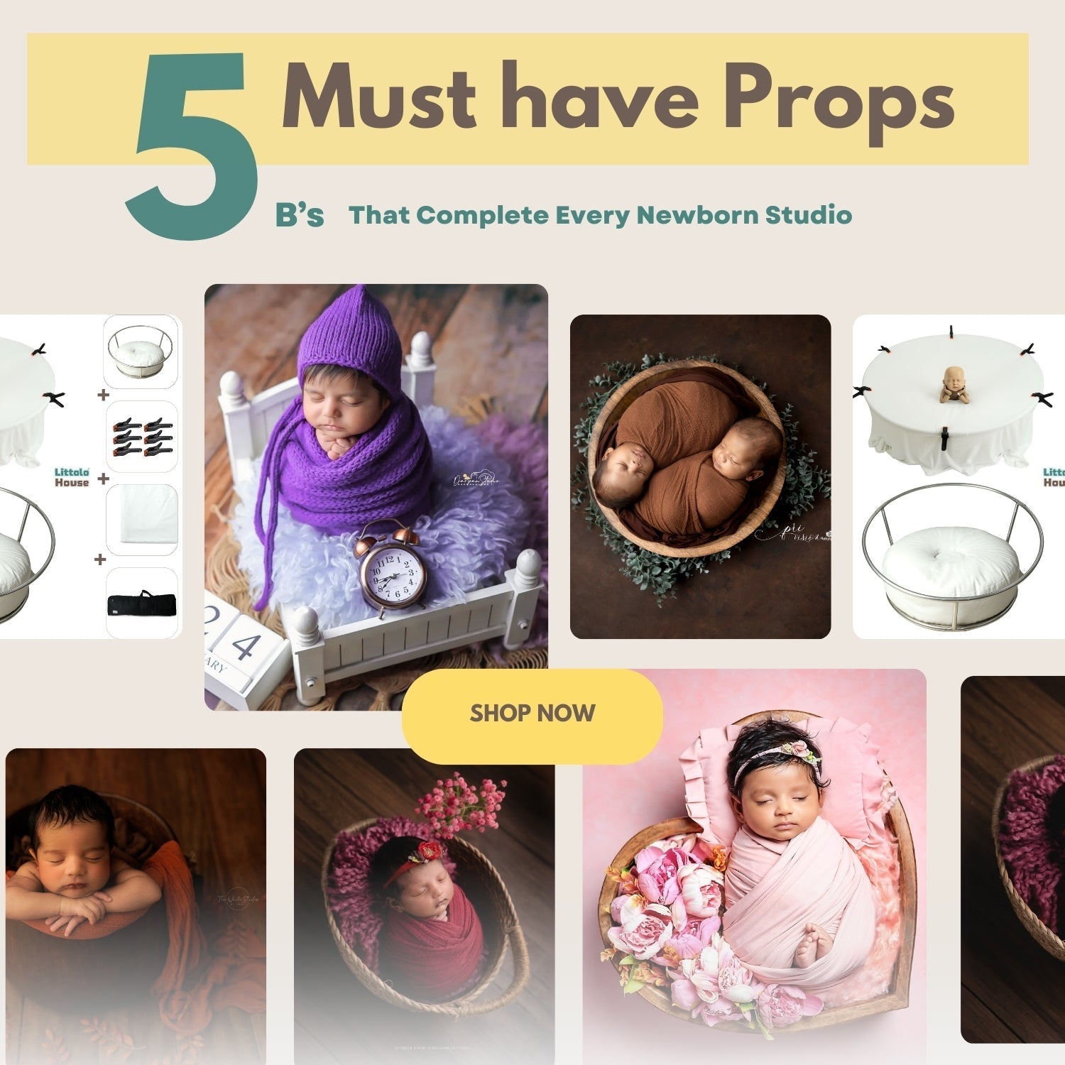 The 5 Essential B’s: Must-Have Props for Newborn Photography